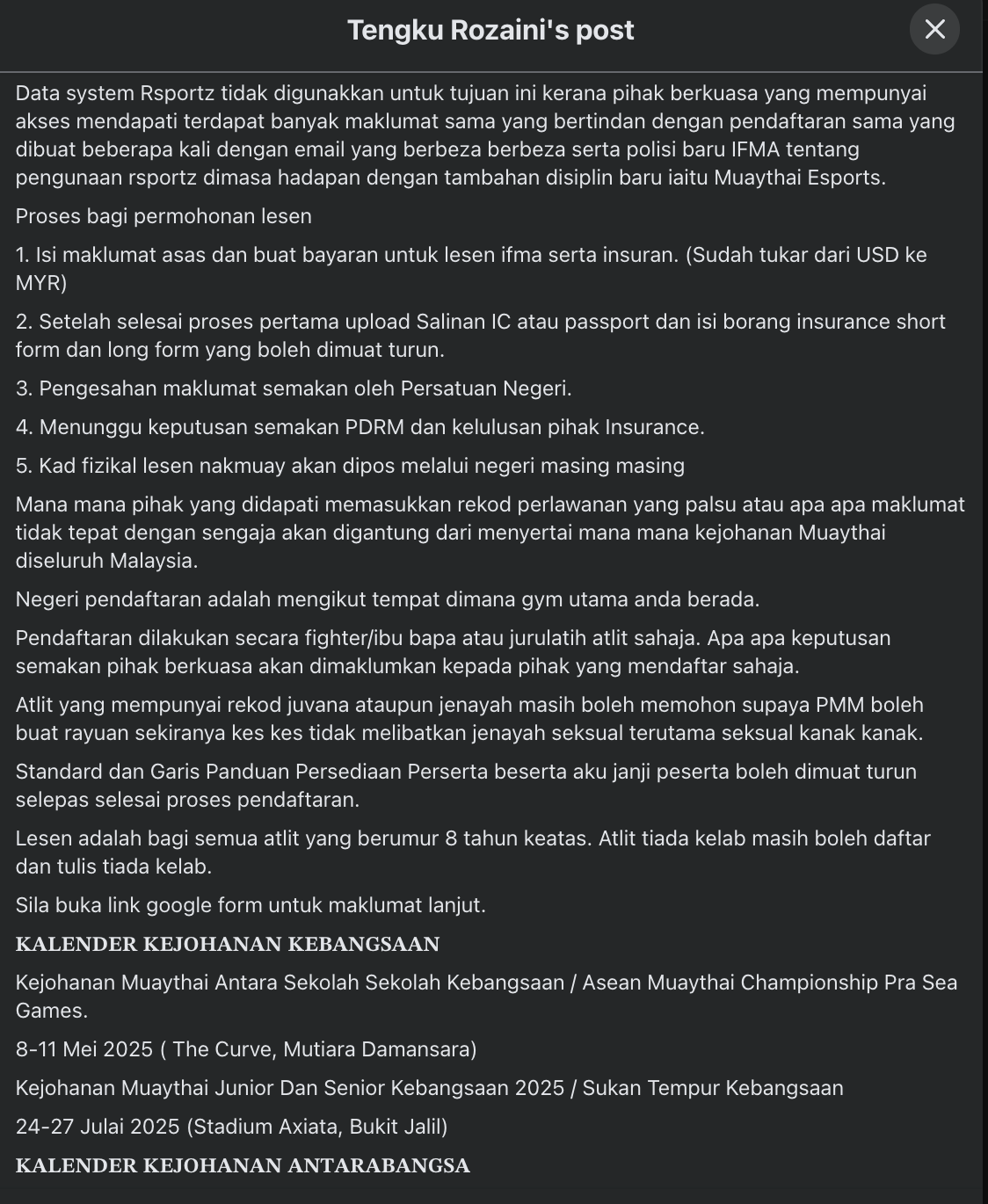 🥊 Lesen Peninju Muaythai Malaysia 2025 – Wajib Untuk Semua Atlet - Adam ...